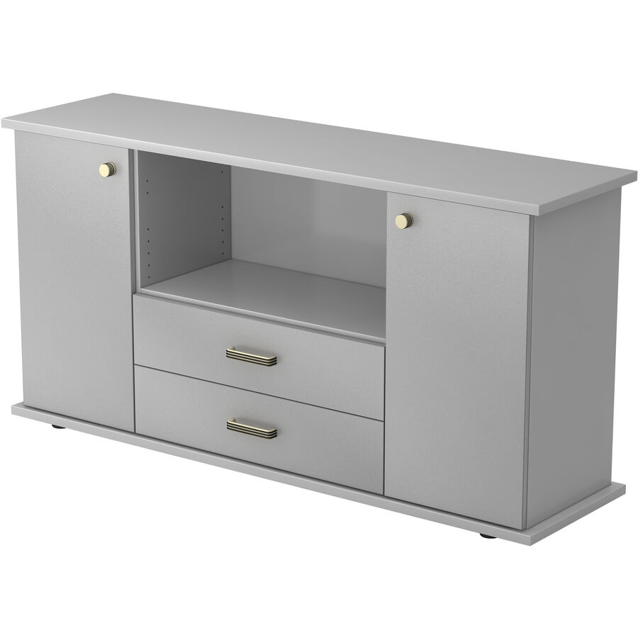 Sideboard Office Matériau dérivé du bois Argent L 166 P 44 H 84 cm