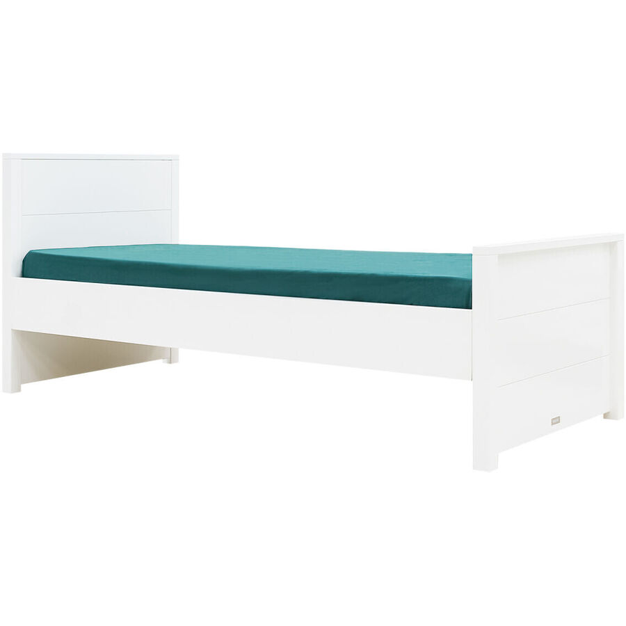 lit Lutz Mdf Blanc L 90 P 200 H 93 cm| LIVIQUE