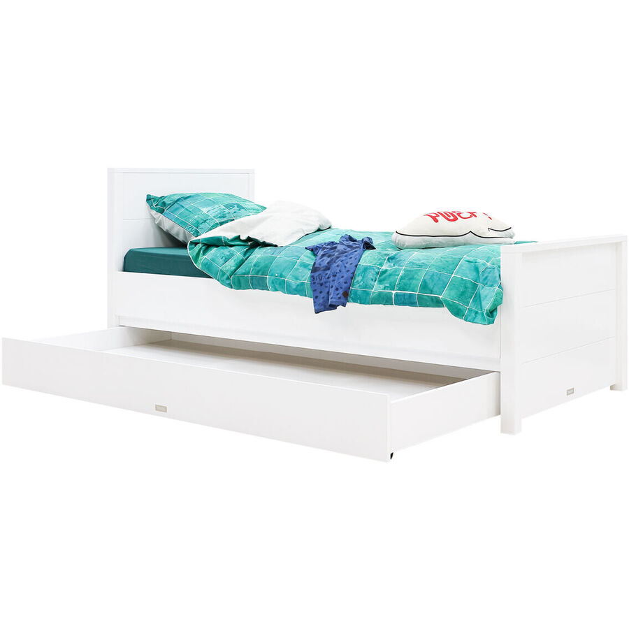 lit Lutz Mdf Blanc L 90 P 200 H 93 cm| LIVIQUE